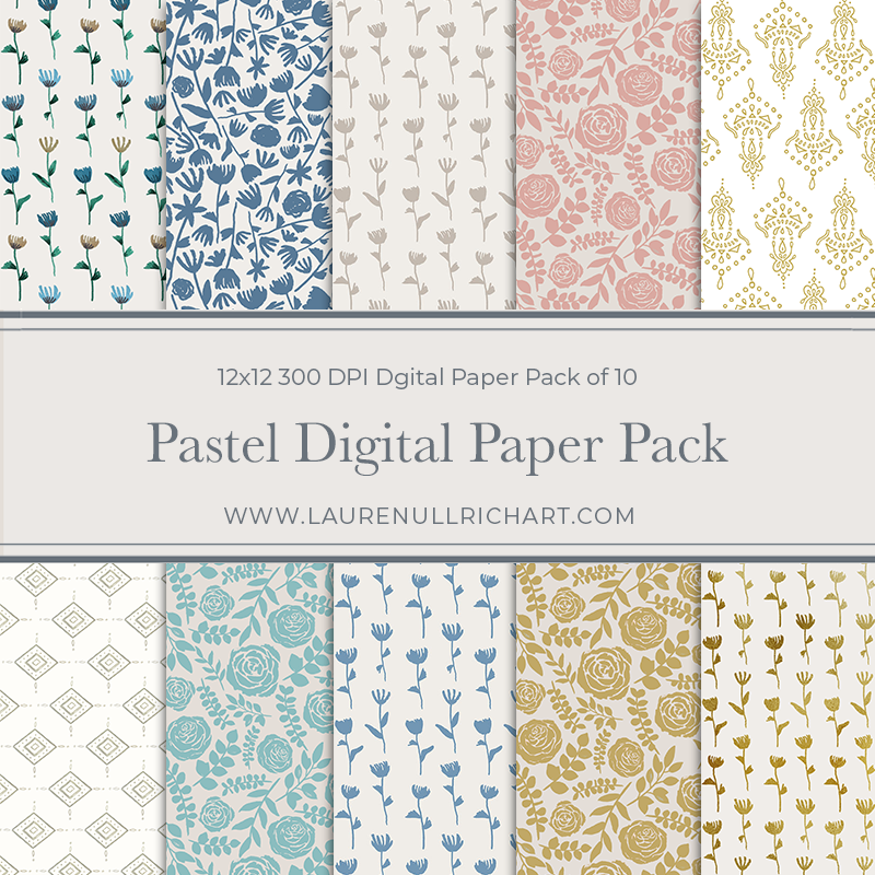 Pastel Digital Paper Pack – Lauren Ullrich Art