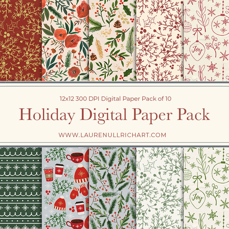 Holiday Digital Paper Pack – Lauren Ullrich Art
