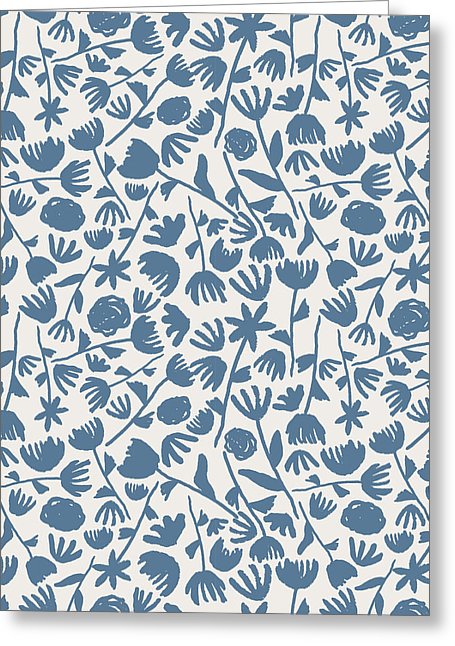 Light Blue Floral Pattern - Greeting Card – Lauren Ullrich Art